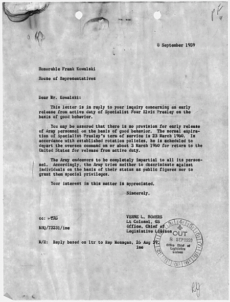 Elvis army letter – Pieces of History