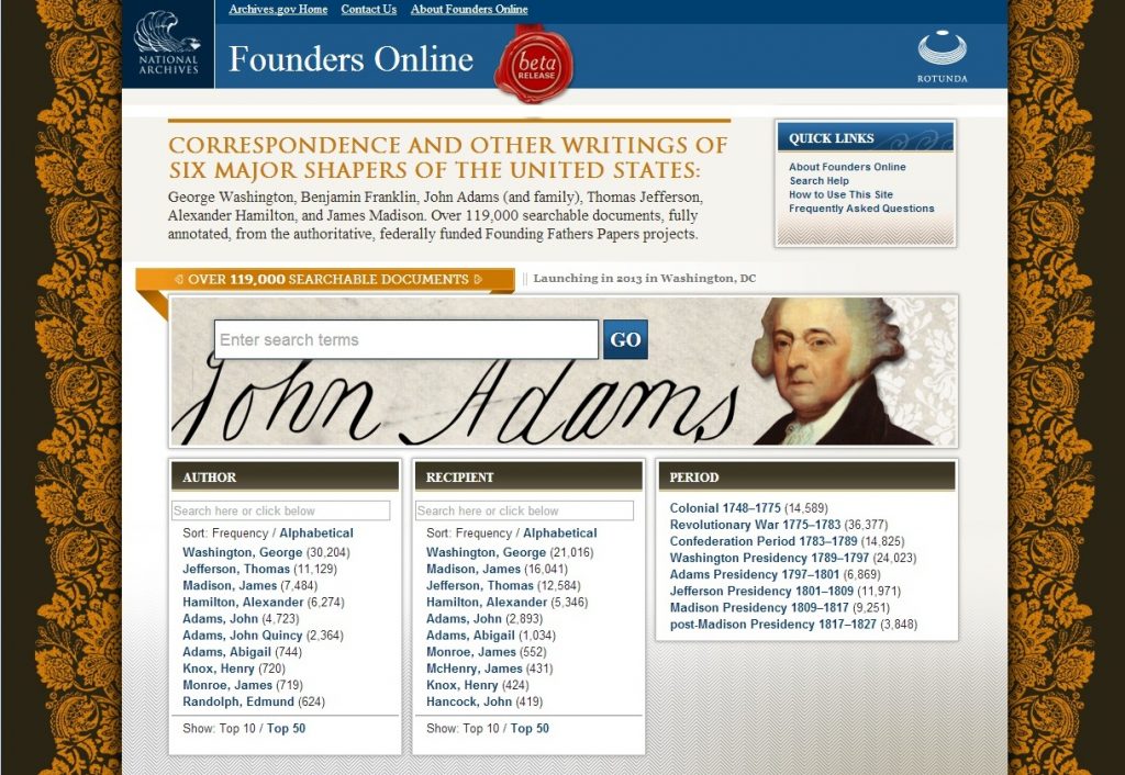 The Papers of the Founding Fathers Are Now Online – Pieces of History