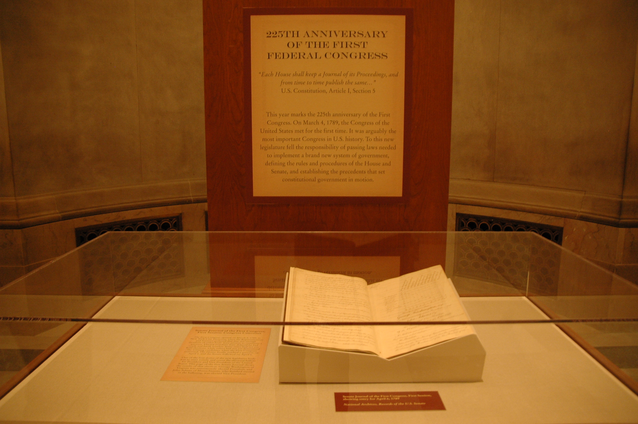 On display: The Senate Journal of the First Congress – Pieces of History