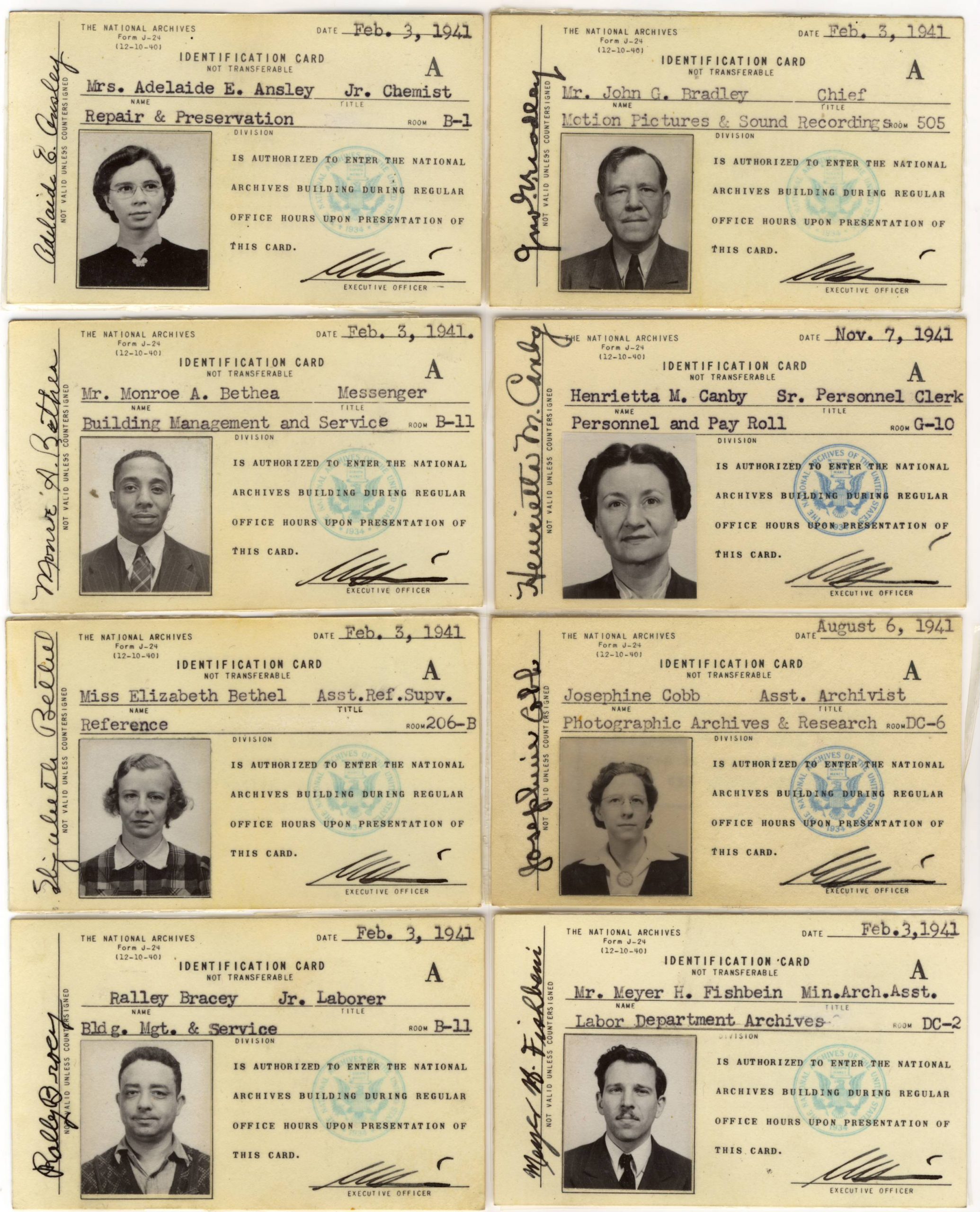 NA Building ID Cards – Pieces of History