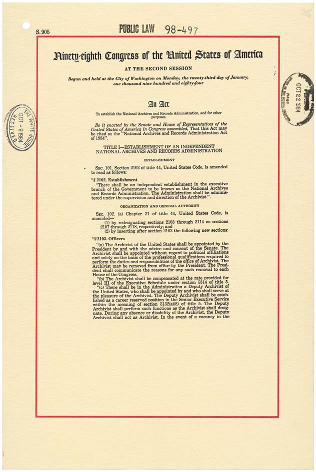 How the National Archives Became NARS – Pieces of History