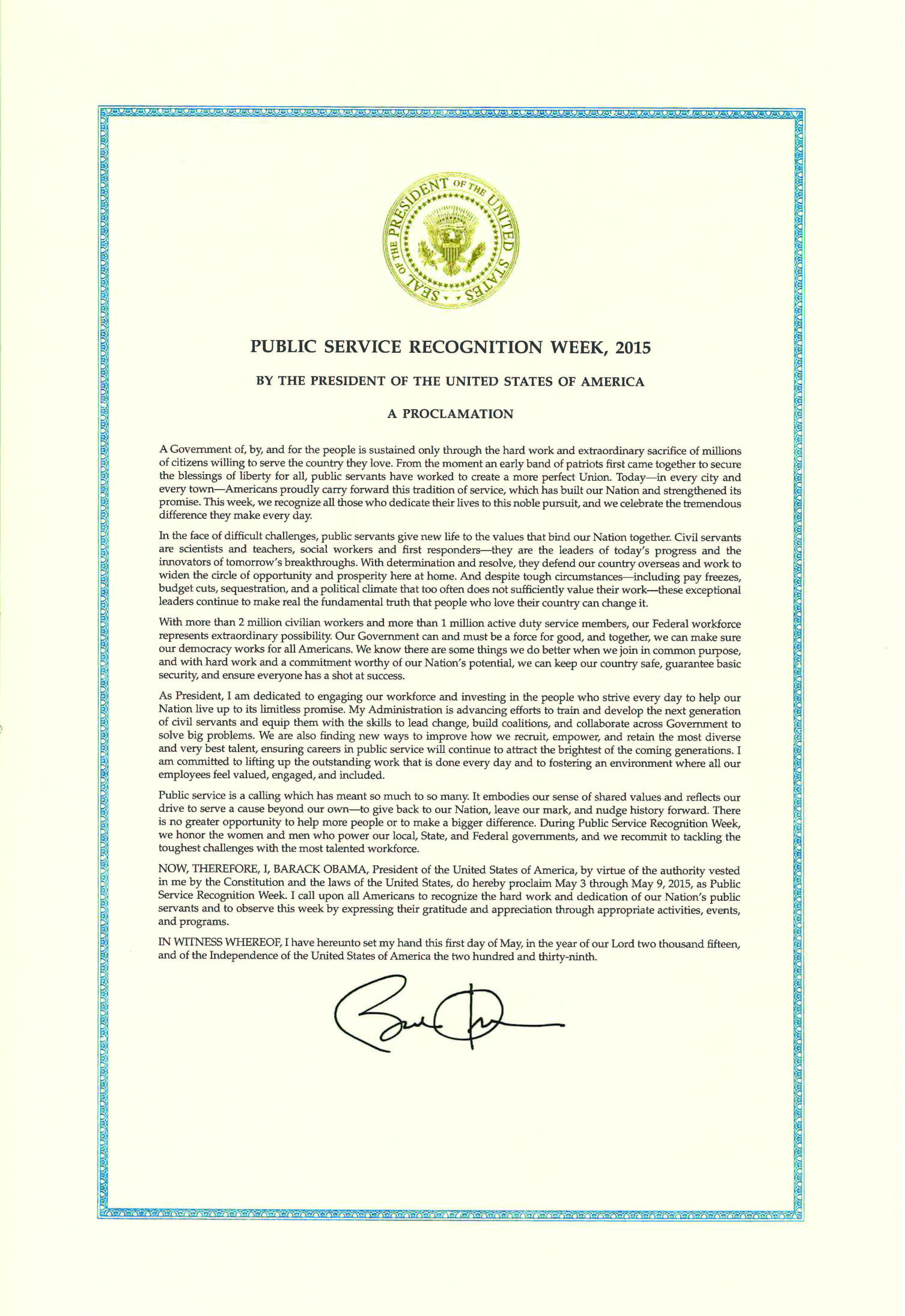 Public Service Recognition Week – Pieces of History