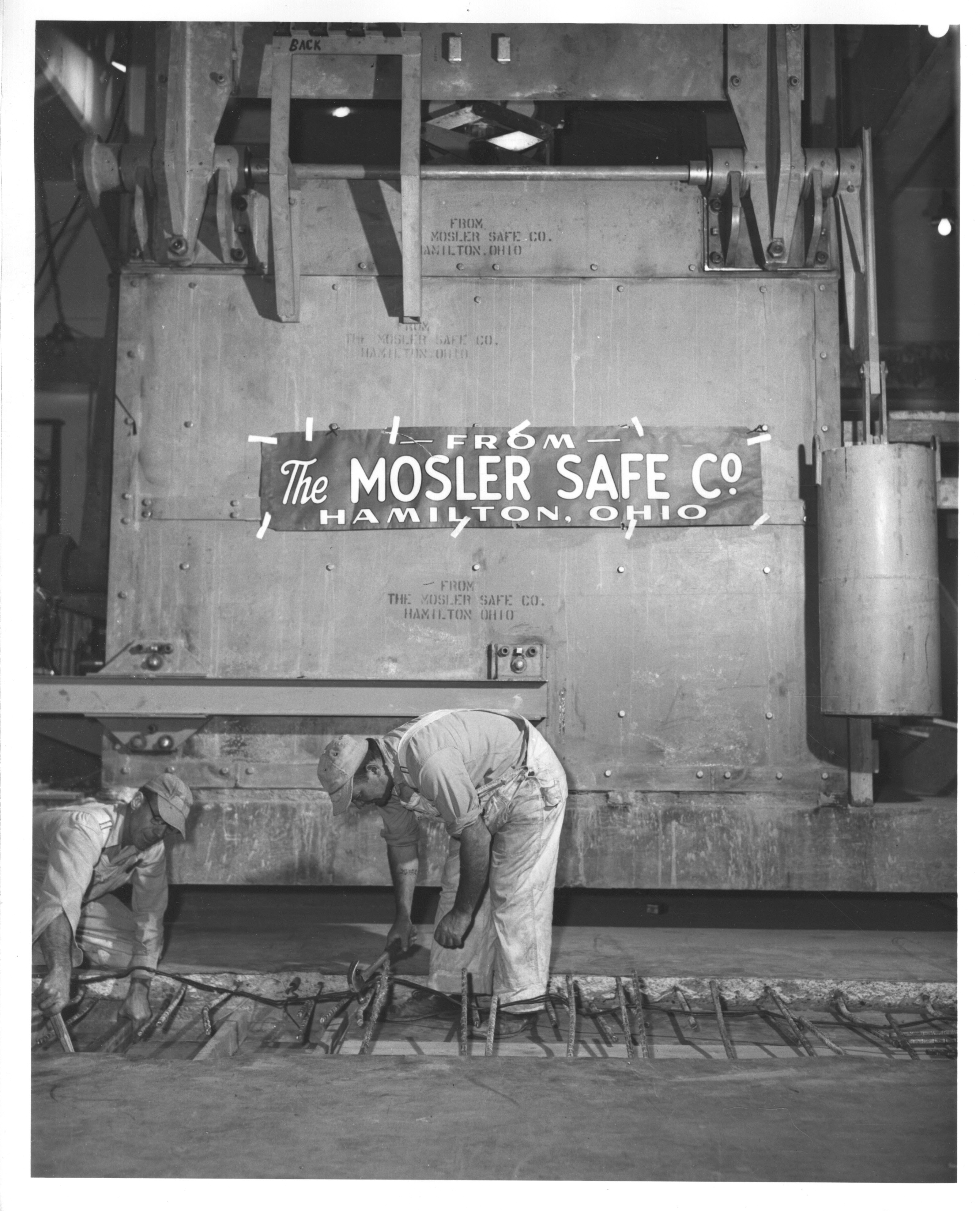 Workers During Installation of the Mosler Vault, 1952. – Pieces of History