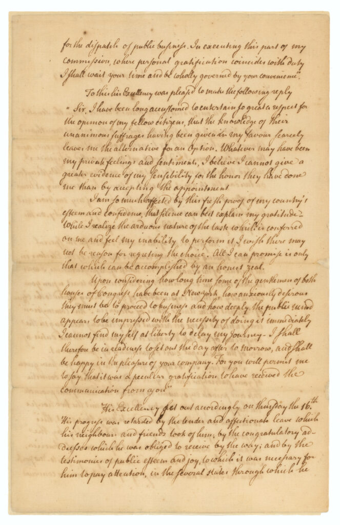 The First Presidential Inauguration – Pieces of History